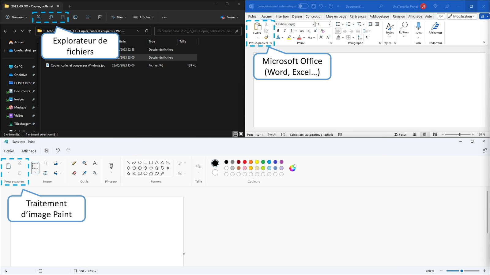 Copier, coller et couper - Le Petit Informaticien