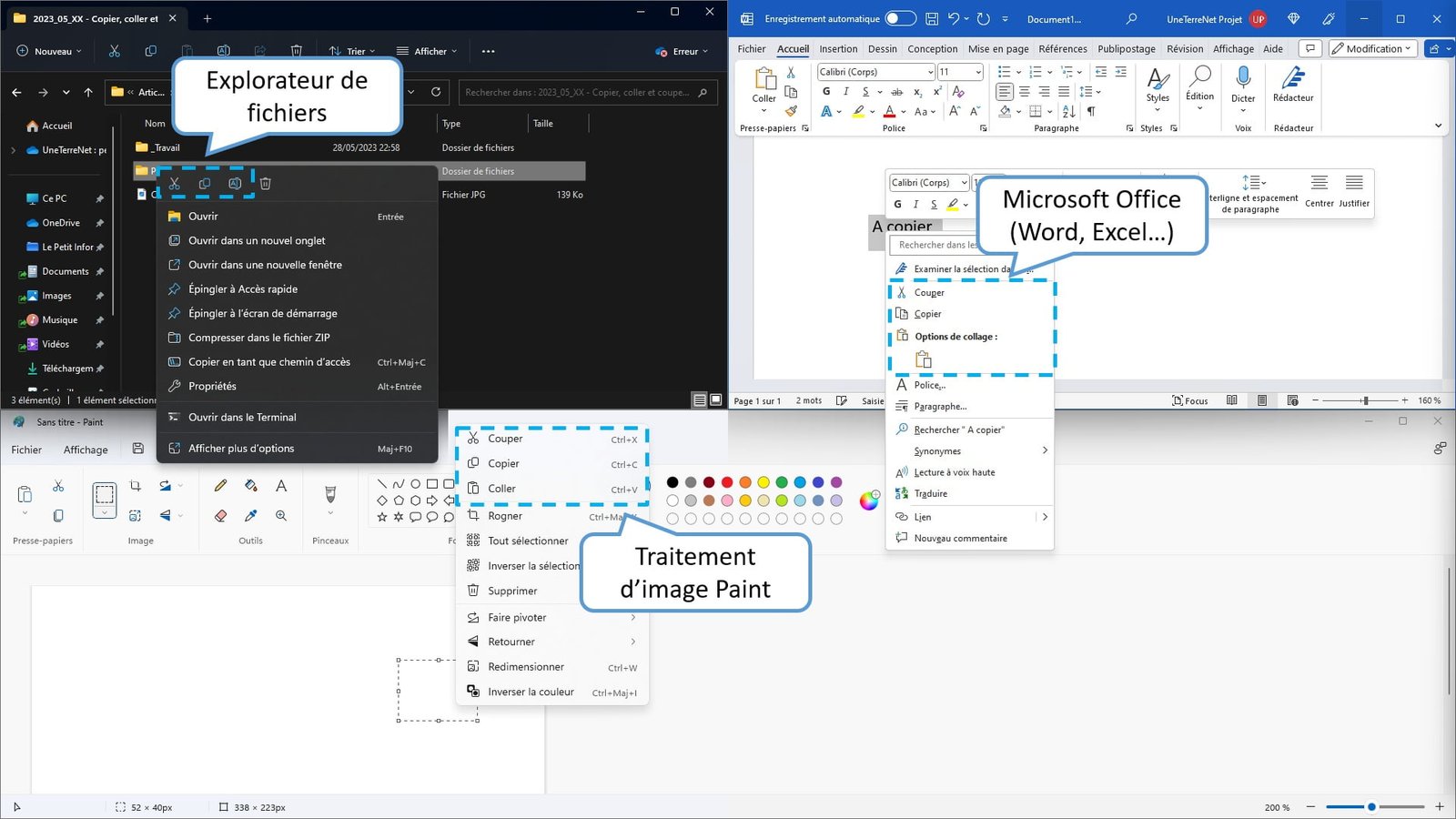 Copier, coller et couper - Le Petit Informaticien