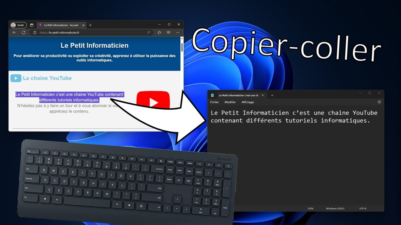 Raccourci clavier copier-coller et couper - Le Petit Informaticien